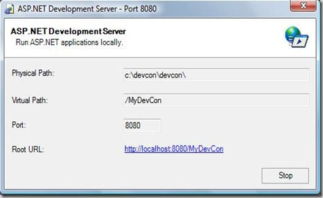 Explore .NET with Vikram Pendse: Hosting ASP.NET application from WebDev.WebServer.EXE